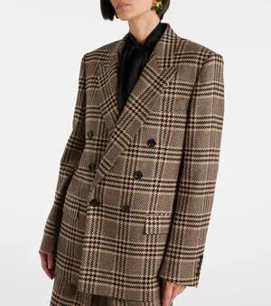 Saint Laurent Double-breasted Silk And Cashmere Blazer - Beige