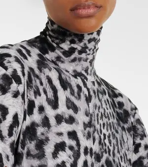 Norma Kamali Leopard-print Jersey Catsuit