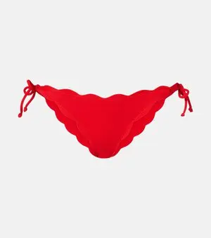 Marysia Marysia Mott Scalloped Bikini Bottoms Red