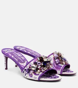 Dolce & Gabbana Majolica 60 Mules - Purple