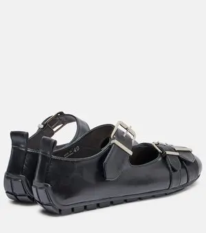 Simone Rocha Buckle Ballerina Leather Ballet Flats - Black