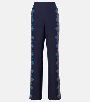 Etro Printed Silk Crêpe De Chine Straight Pants