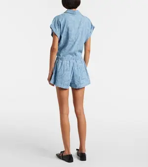Versace Barocco Denim Chambray Shorts