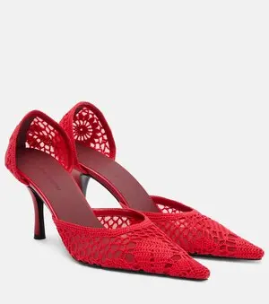 Magda Butrym Crochet Leather-trimmed Pumps - Red