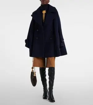 Chloé Double-breasted Oversized Wool-blend Coat