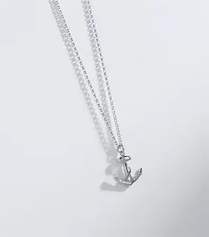 Mateo Anchor Lock Small Sterling Chain Necklace