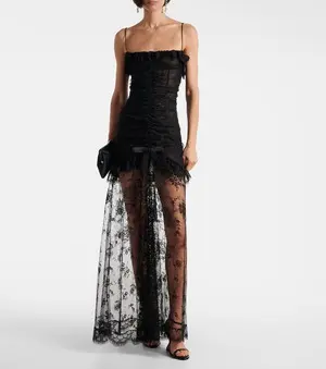 Alessandra Rich Bow-detail Lace Gown