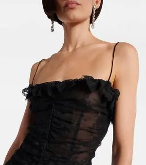 Alessandra Rich Bow-detail Lace Gown