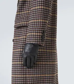 Saint Laurent Houndstooth Wool Overcoat