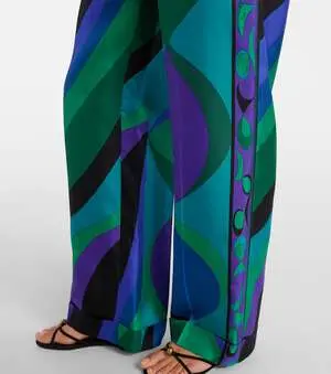 Emilio Pucci Printed Wide-leg Silk Pants