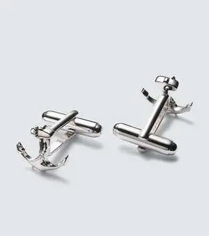 Mateo Anchor Rhodium-plated Sterling Cufflinks