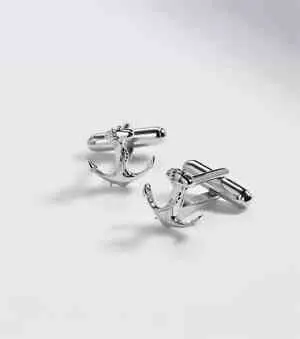 Mateo Anchor Rhodium-plated Sterling Cufflinks