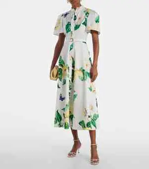 LEO LIN Bianca Floral Cotton Shirt Dress