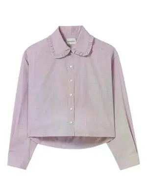 Claudie Pierlot Ruffled-collar Checked Shirt