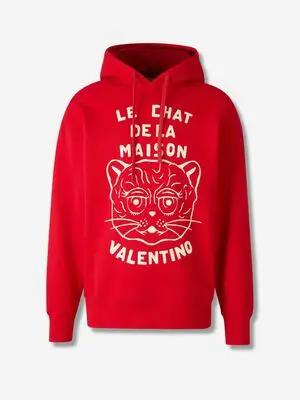 Valentino Garavani Printed Hooded Sweatshirt - Red