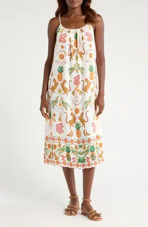 Halogen Mixed Print Sleeveless Maxi Dress