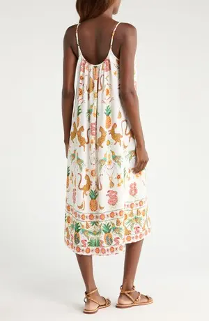 Halogen Mixed Print Sleeveless Maxi Dress