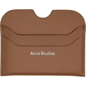 Acne Studios Large Elmas Leather Card Holder - Camel Brown