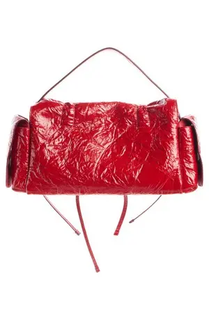 Acne Studios Multipocket Crinkle Patent Leather Top Handle Bag - Red