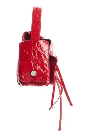 Acne Studios Multipocket Crinkle Patent Leather Top Handle Bag