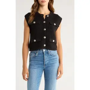 Blanknyc Button Sleeveless Sweater Vest