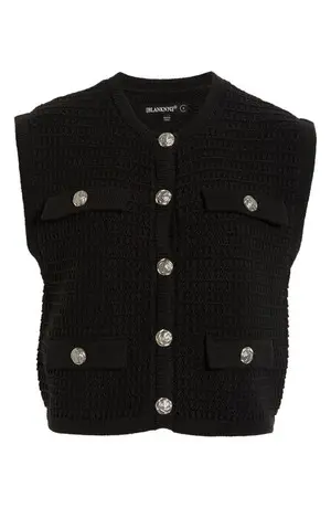 Blanknyc Button Sleeveless Sweater Vest