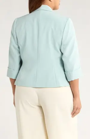 KASPER Shawl Collar Blazer - Sea Glass