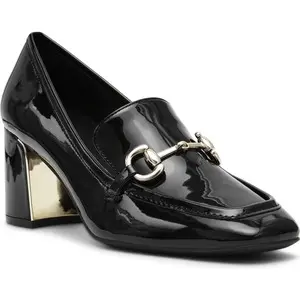 Anne Klein Tobi Bit Loafer Pumps - Black Patent