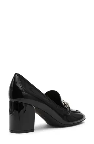 Anne Klein Tobi Bit Loafer Pumps - Black Patent