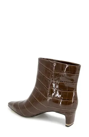 KENNETH COLE Miranda Pointed Toe Boots - Chocolate Croco