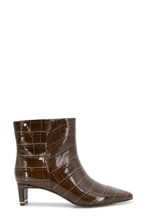 KENNETH COLE Miranda Pointed Toe Boots - Chocolate Croco