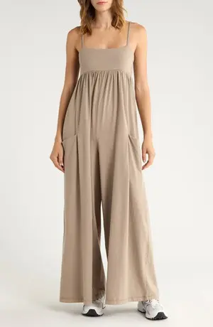 Free People Hot Shot Strappy Jumpsuit - Hickory