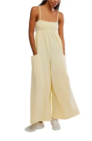 Free People Hot Shot Strappy Jumpsuit - Sunlit Yellow