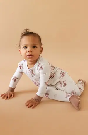 POSH PEANUT Bernard Printed Convertible One-piece Pajamas