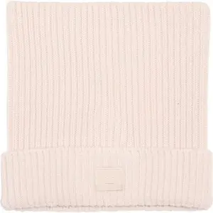 Acne Studios Kua Face Patch Rib Beanie - Oatmeal Melange