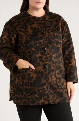 Anne Klein Leopard Print Topper Jacket