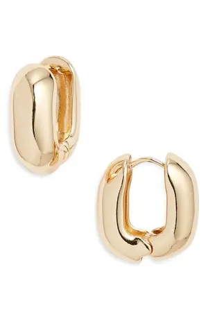 OPEN EDIT Rounded Oval Hoop Earrings - Gold