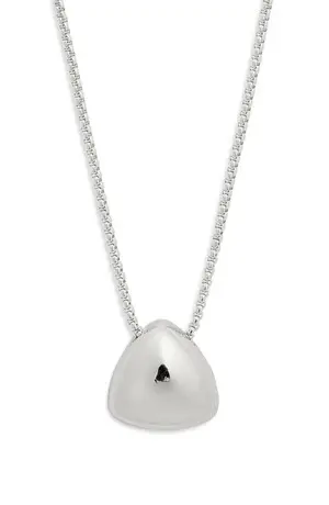 OPEN EDIT Puffy Triangle Pendant Necklace - Silver