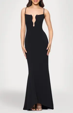 BLONDIE NITES Cutout Scuba Gown