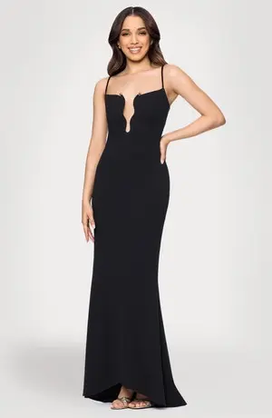 BLONDIE NITES Cutout Scuba Gown