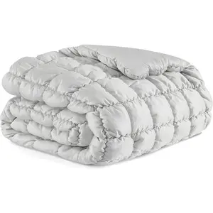 SUNDAY CITIZEN Silky Puff Squares Comforter - Pearl Gray