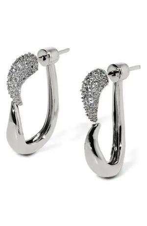 Nadri Pisa Front/back Earrings - Rhodium
