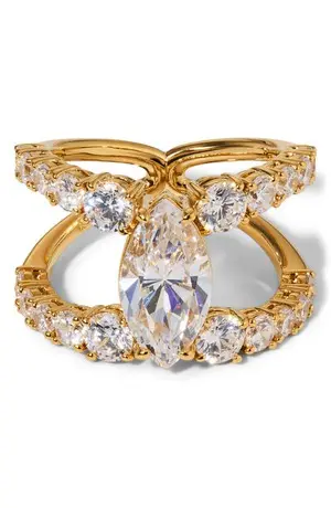 Nadri Everleigh Cubic Zirconia Open Ring - Gold