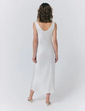 GHOST LONDON Satin Midi Slip Dress