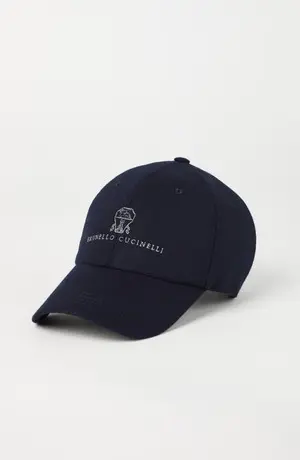 Brunello Cucinelli Baseball Cap With Embroidery - Navy Blue