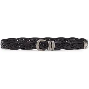 Brunello Cucinelli Braided Belt With Detailed Buckle - Black