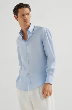 Brunello Cucinelli Button-down Collar Shirt - Azure