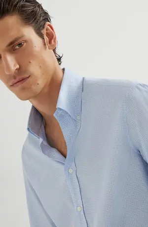 Brunello Cucinelli Button-down Collar Shirt - Azure