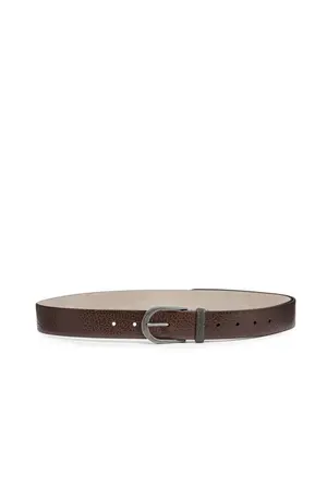 Brunello Cucinelli Calfskin Leather Belt - Tobacco