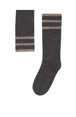 Brunello Cucinelli Sparkling Knit Calf Socks - Anthracite